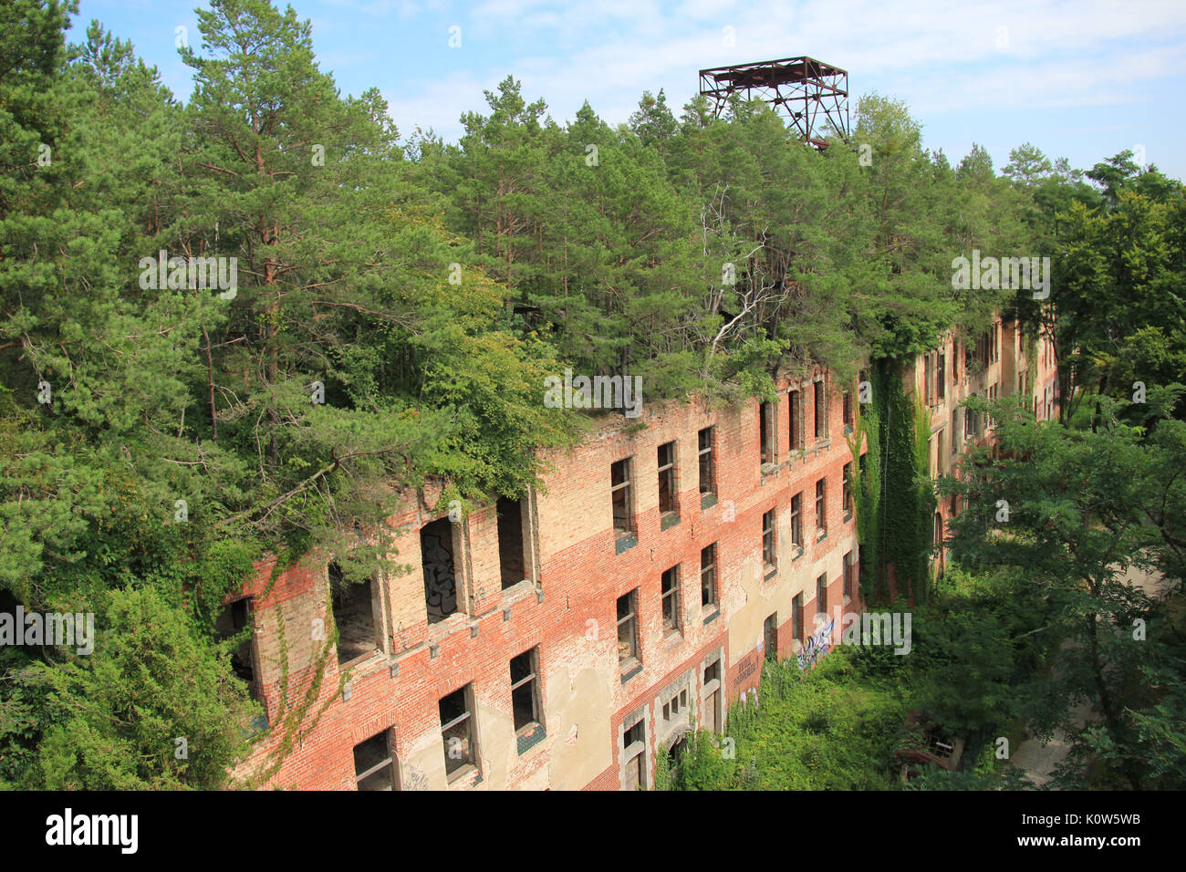 Large hospital complex (sanatorium) in Beelitz, Germany, August 10 ...