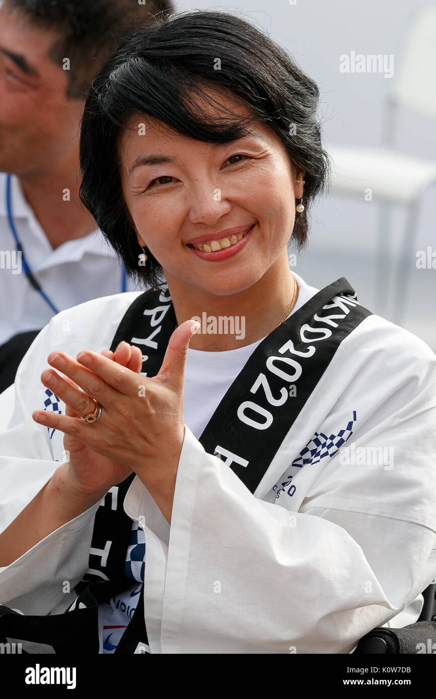 Japan's Paralympic shooter Aki Taguchi attends the 3 Years to Go ...