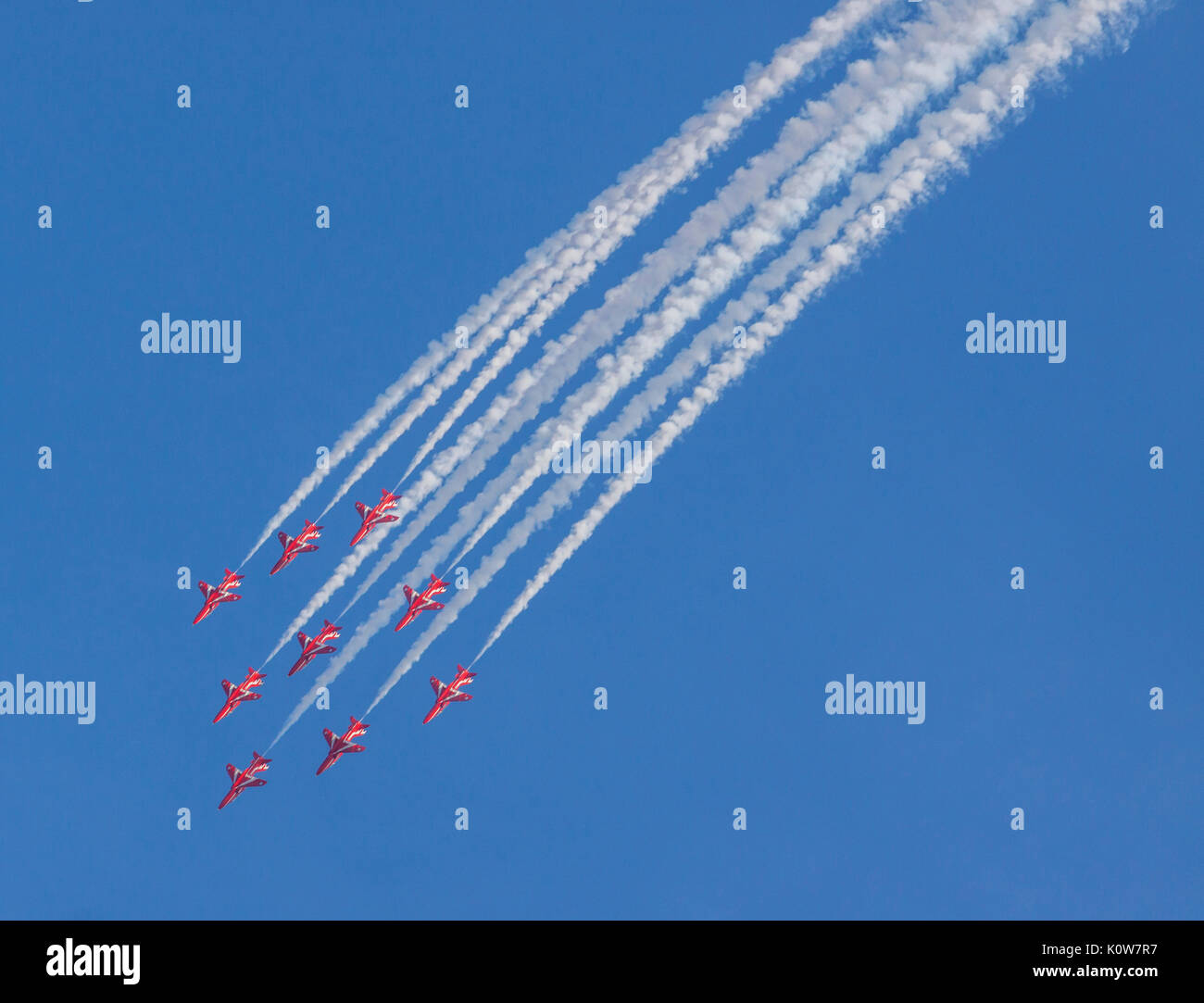 Crowds pack the beach on a glorious evening for the Red Arrows display ...