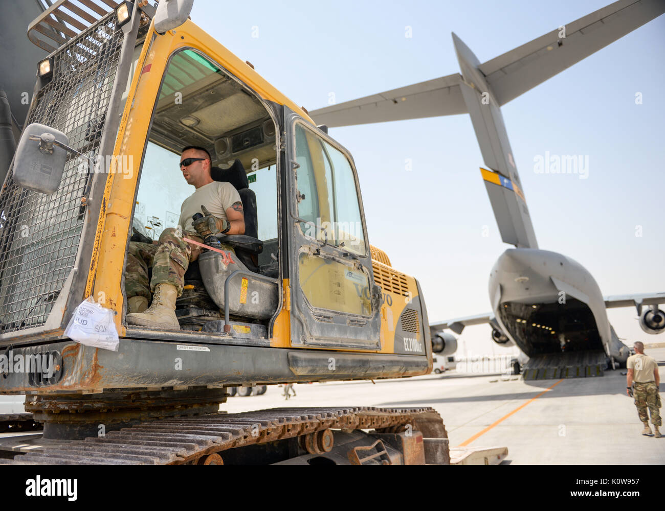 U.S. Air Force Staff Sgt. David Wakeman, airfield operator assigned to ...