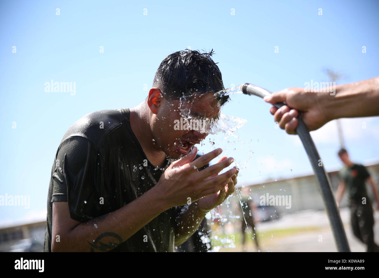 A forward observer completes an oleoresin capsicum drill during non ...
