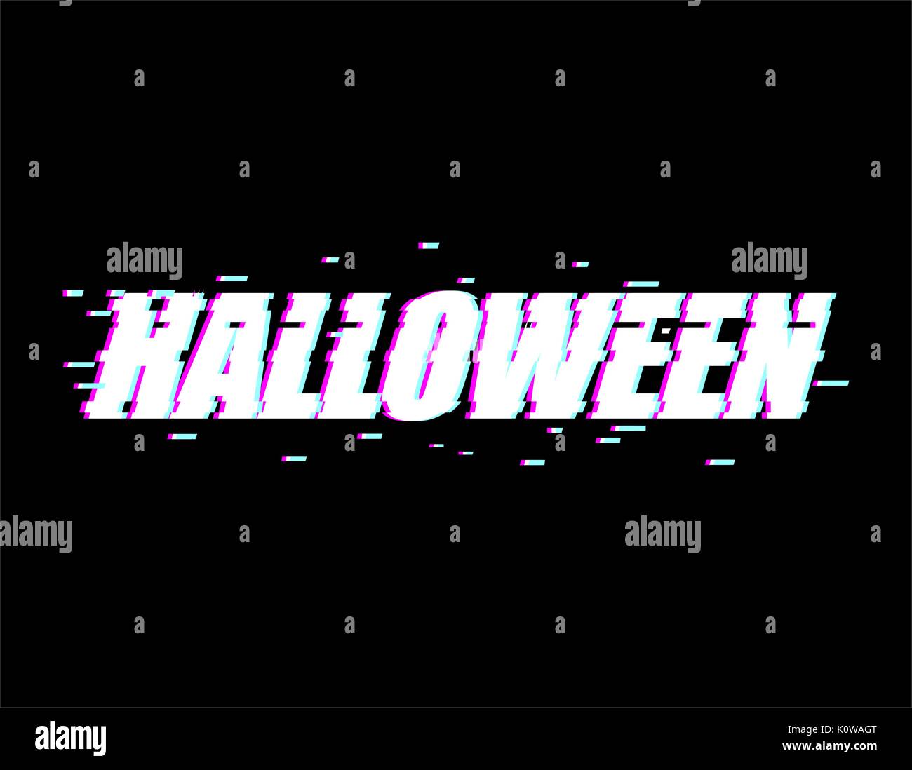 Halloween glitch effect. TV interference. Distorted style font Stock ...