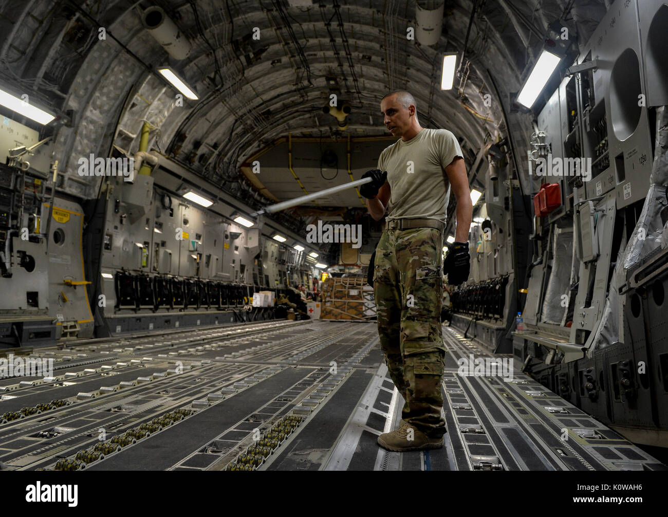 A C-17 Globemaster III loadmaster from the 816th Expeditionary Airlift ...