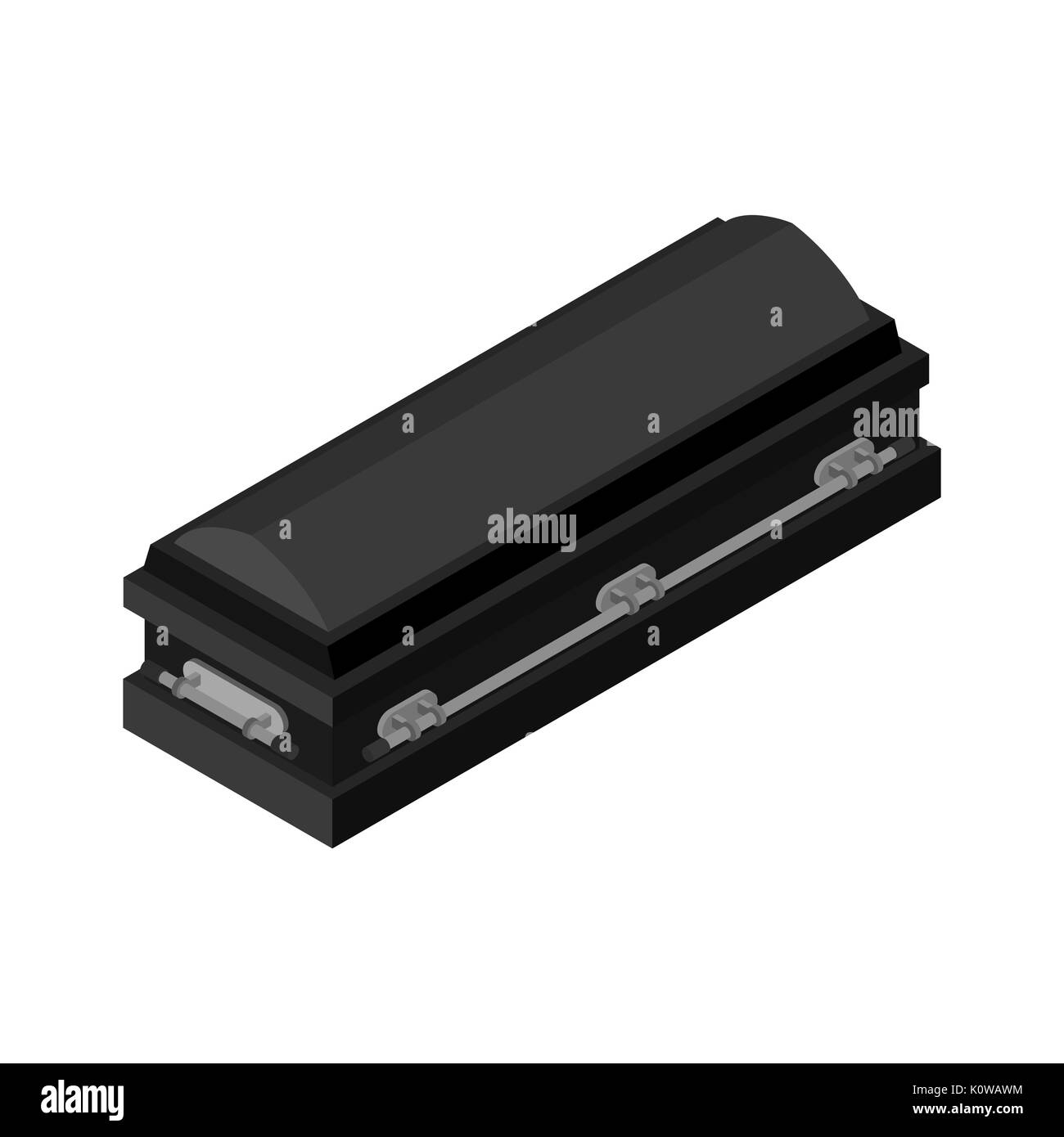 black Coffin Closed isolated. casket on white background Stock Vector ...