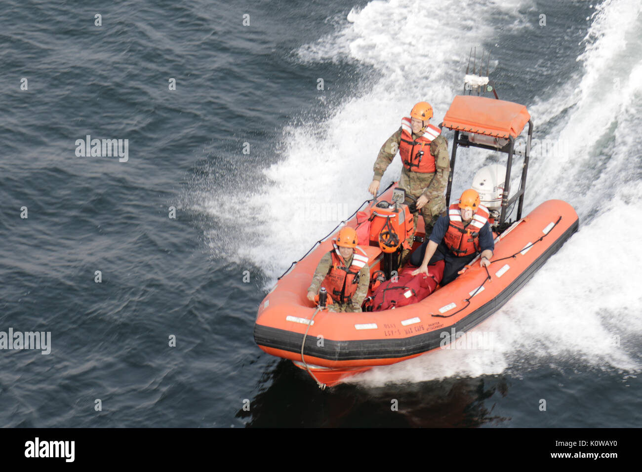 170818-A-RW053-017 A rescue boat from U.S. Army Vessel (USAV) Major ...