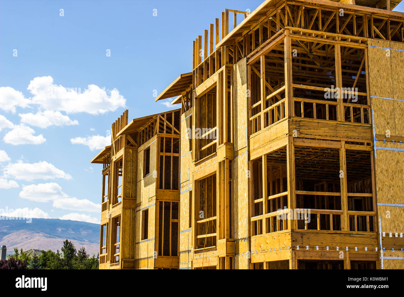 Wood Framing On New Residential Construction Stock Photo - Alamy