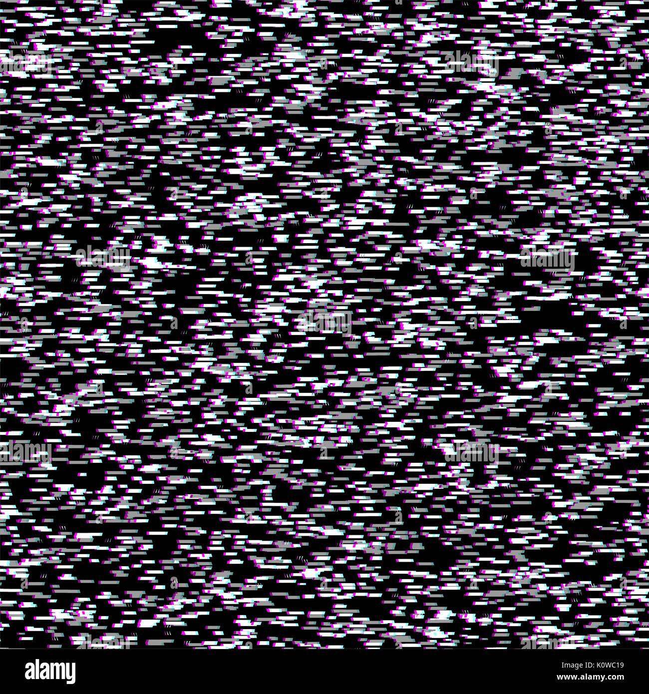 glitch effect TV interference seamless pattern. televisor Distorted ...