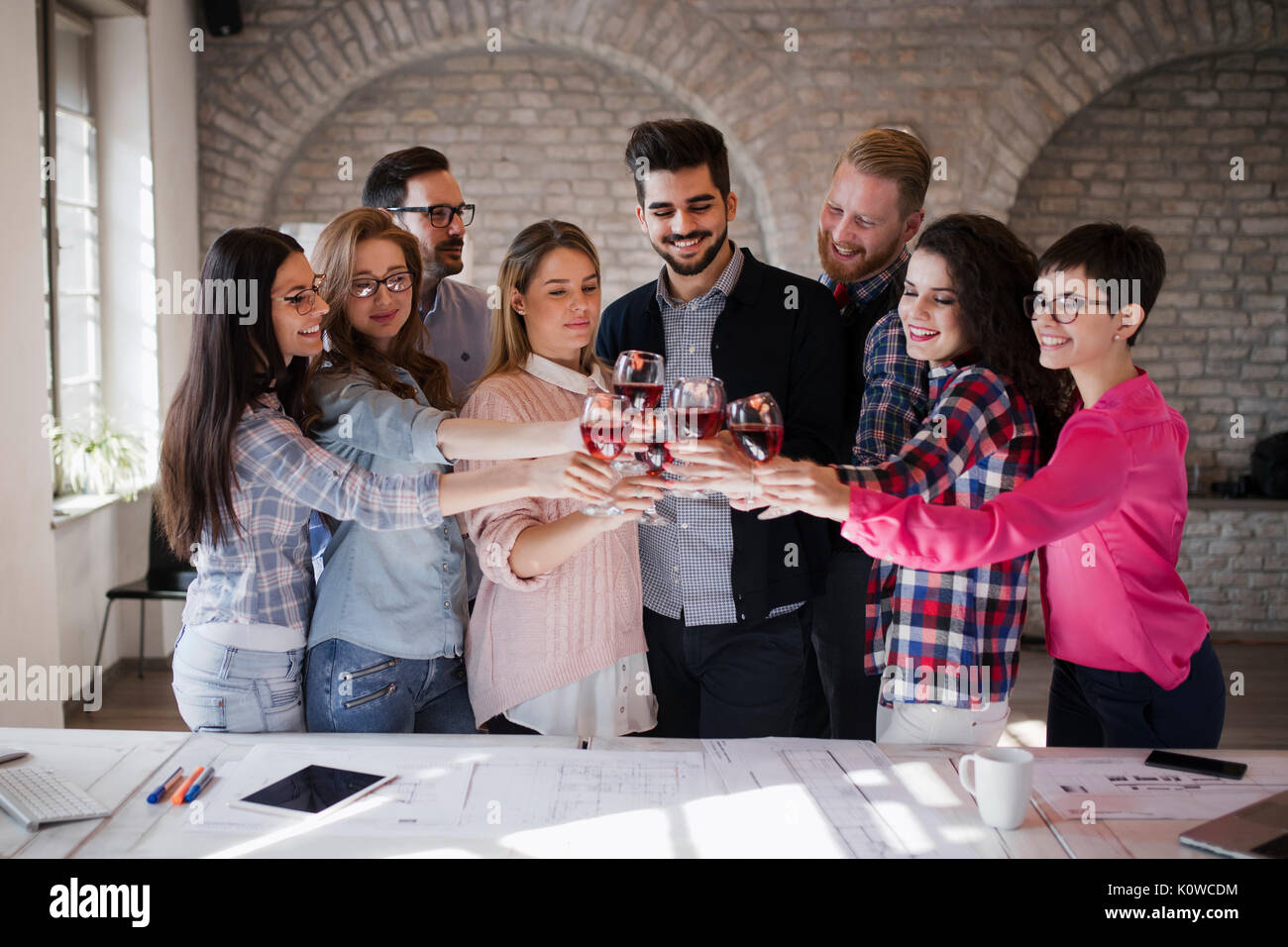 Picture of successful business team having celebration Stock Photo - Alamy