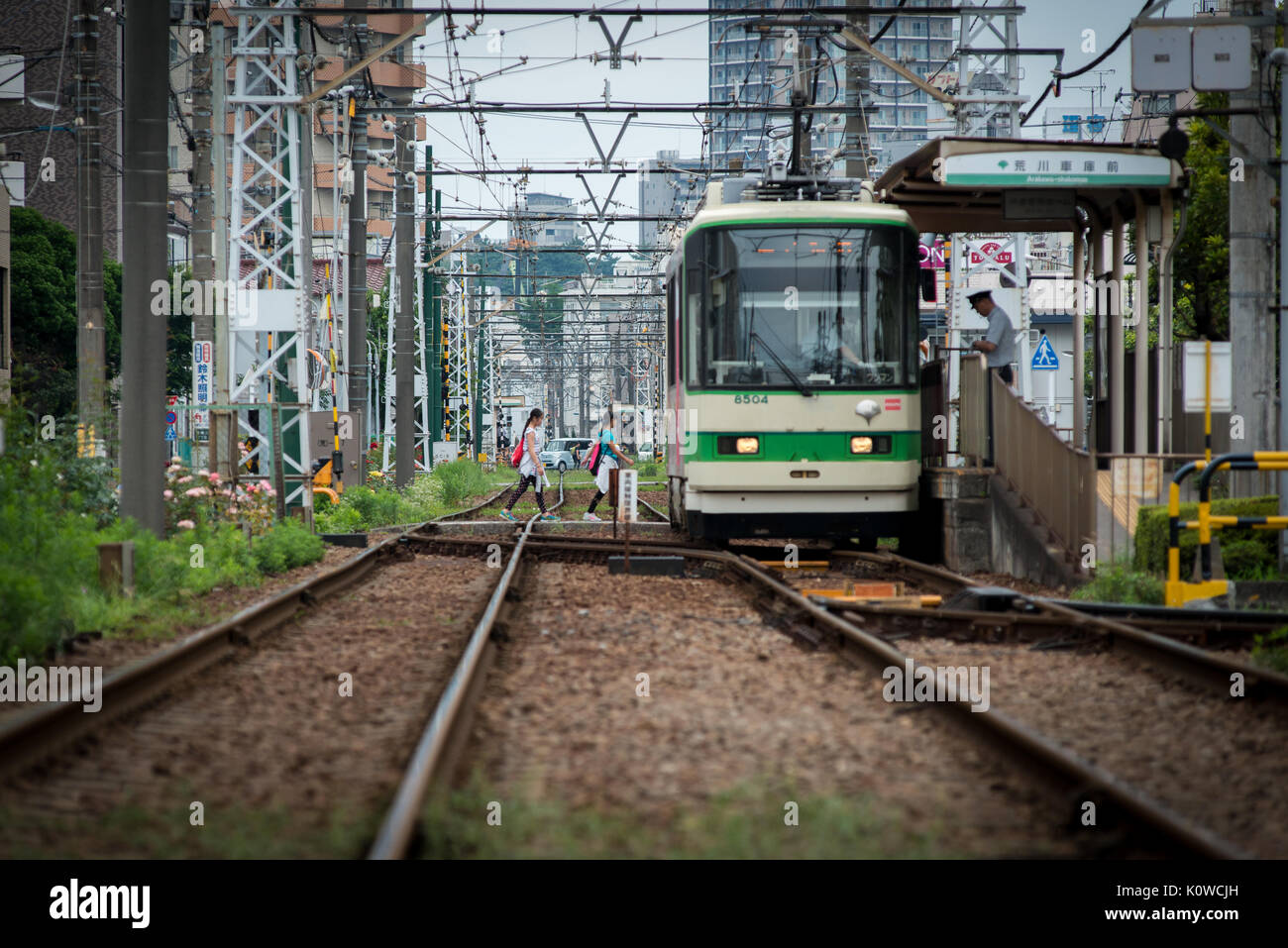Tokyo street car - Toden Stock Photo - Alamy
