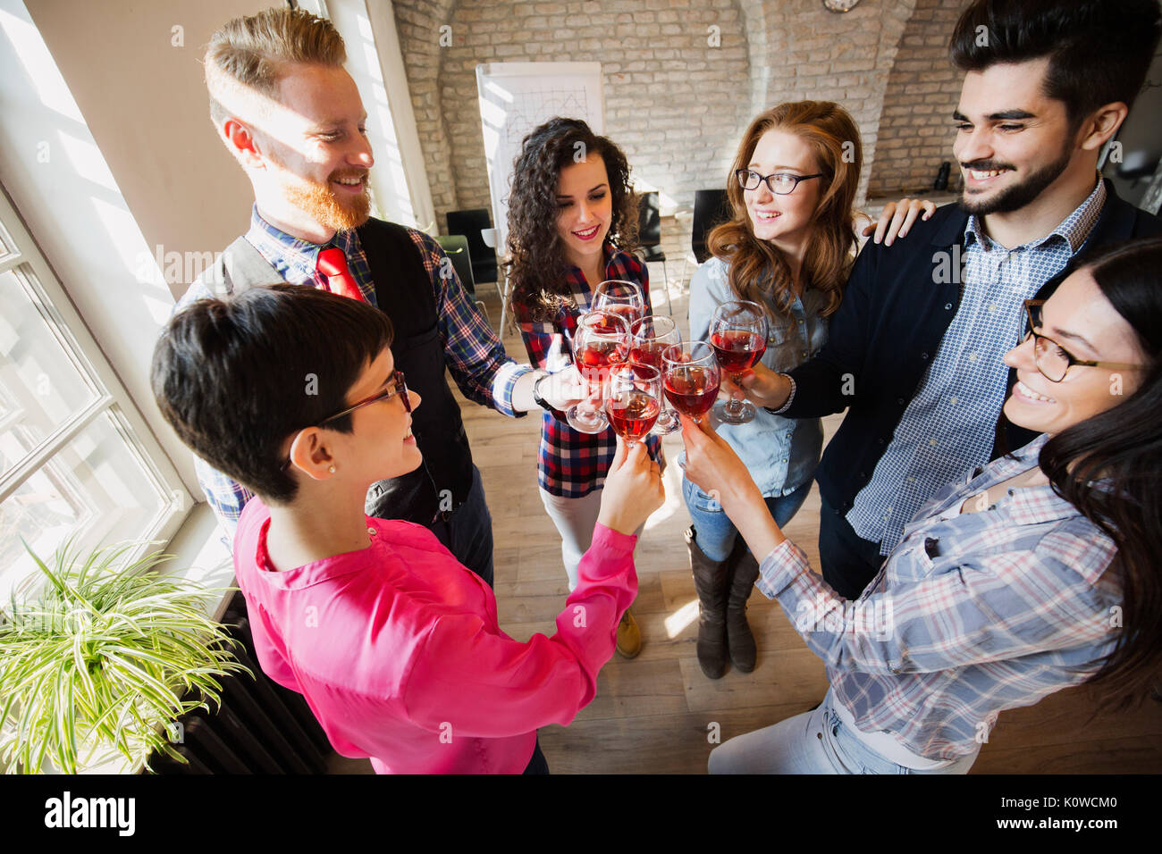 Picture of successful business team having celebration Stock Photo - Alamy