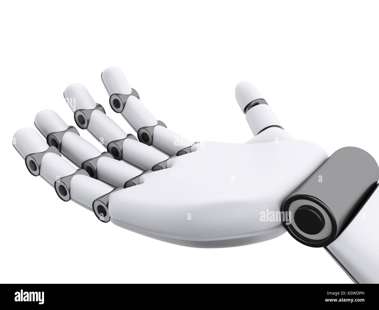 3d illustration. Robotic hand showing something. Future concept ...