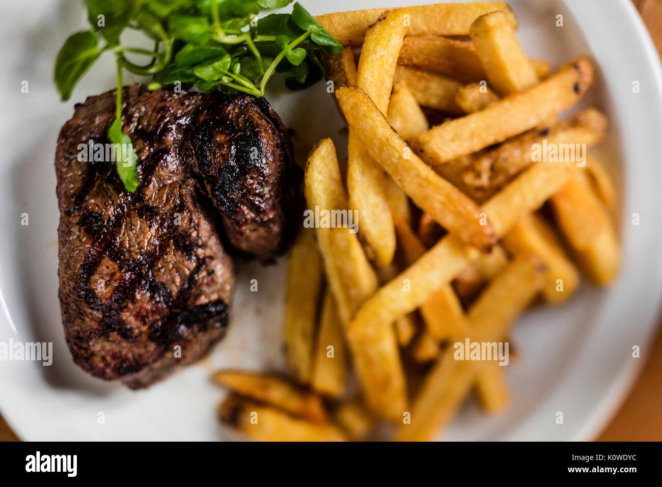 Steak and Chips Dinner at Gastropub Stock Photo - Alamy