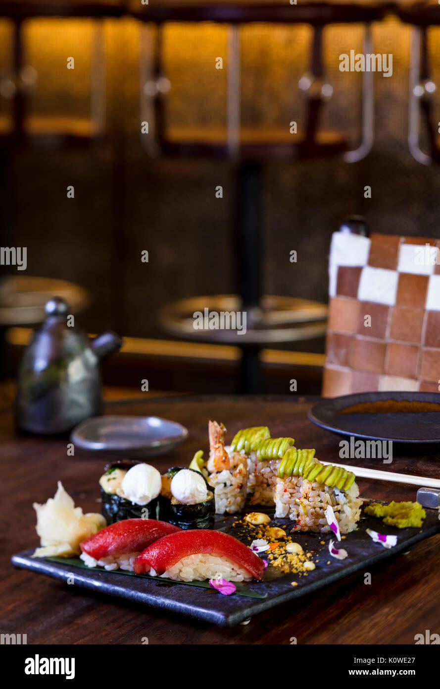 Stylish sushi presentation hi-res stock photography and images - Alamy