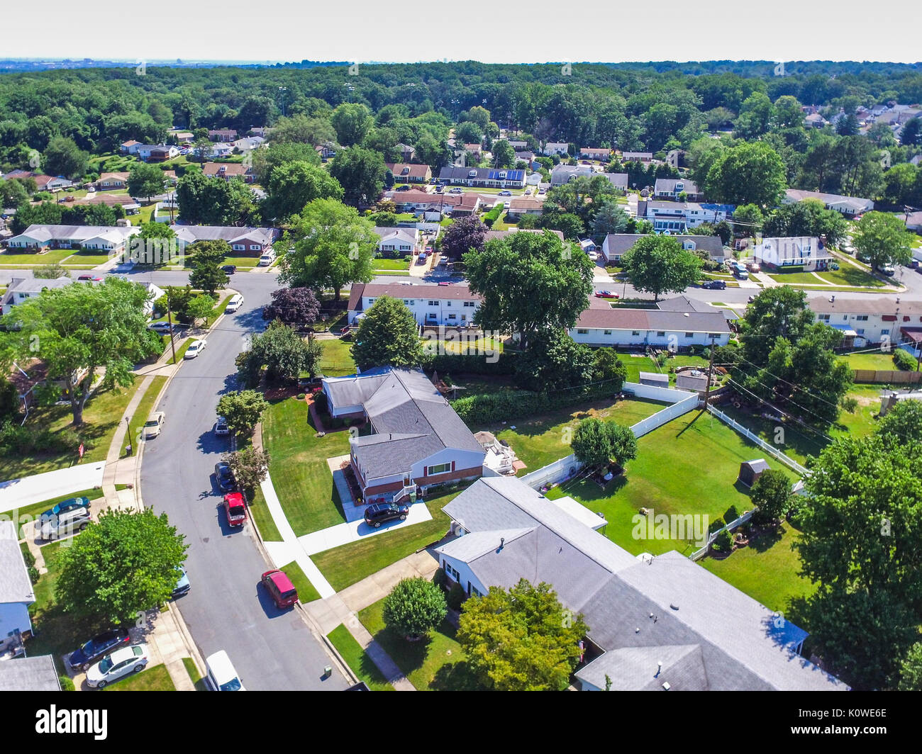 Aerial of a Neighborhood in Parkville in Baltimore County, Maryland ...