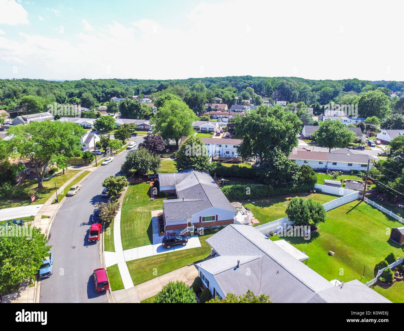 Aerial of a Neighborhood in Parkville in Baltimore County, Maryland ...