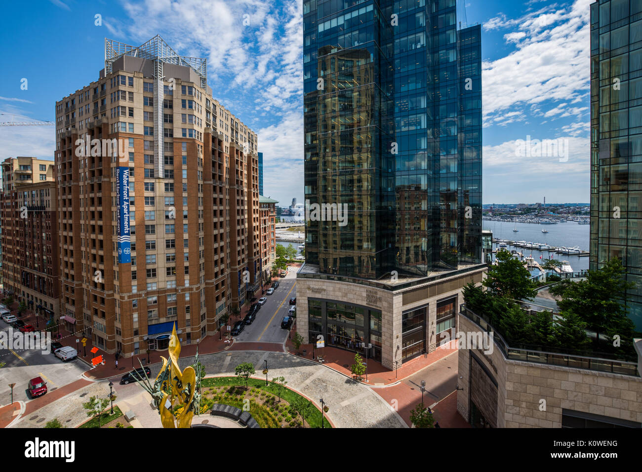 The Circle in Harbor East in Baltimore, Maryland from Above Stock Photo ...