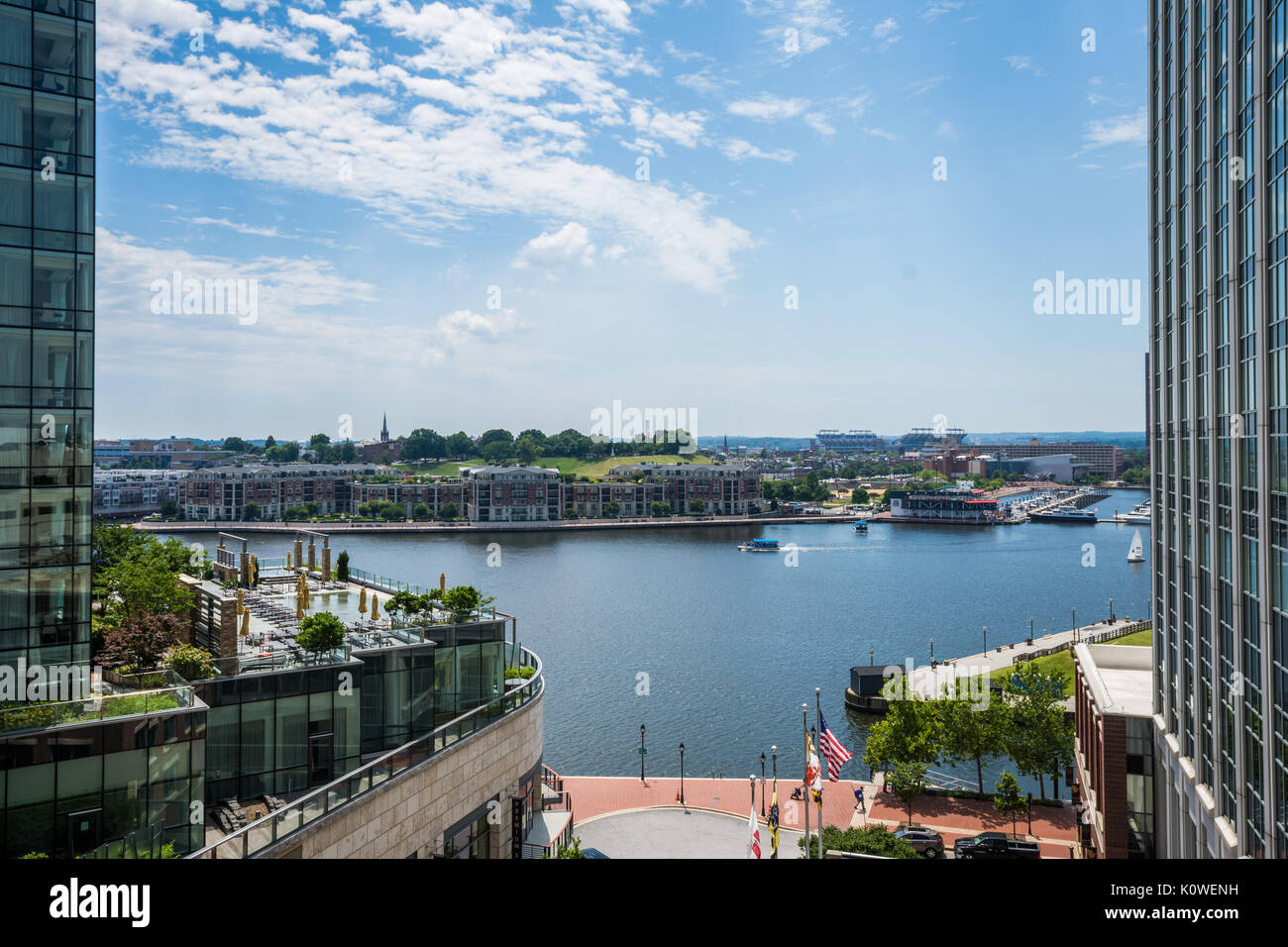The Circle in Harbor East in Baltimore, Maryland from Above Stock Photo ...