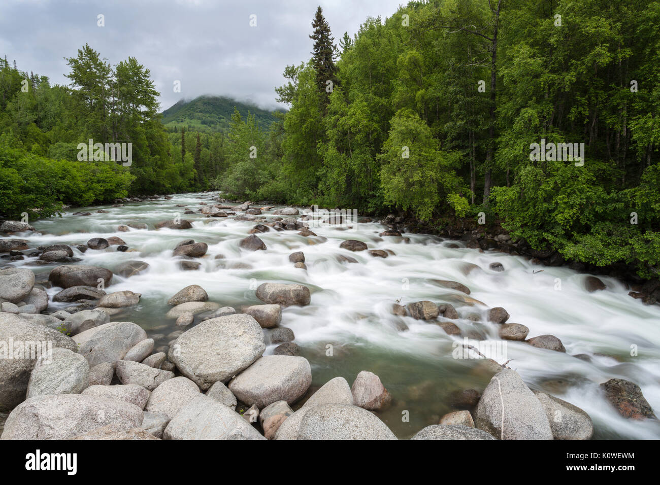 Little Susitna River, Hatcher Pass, Wasilla, Alaska, USA Stock Photo ...