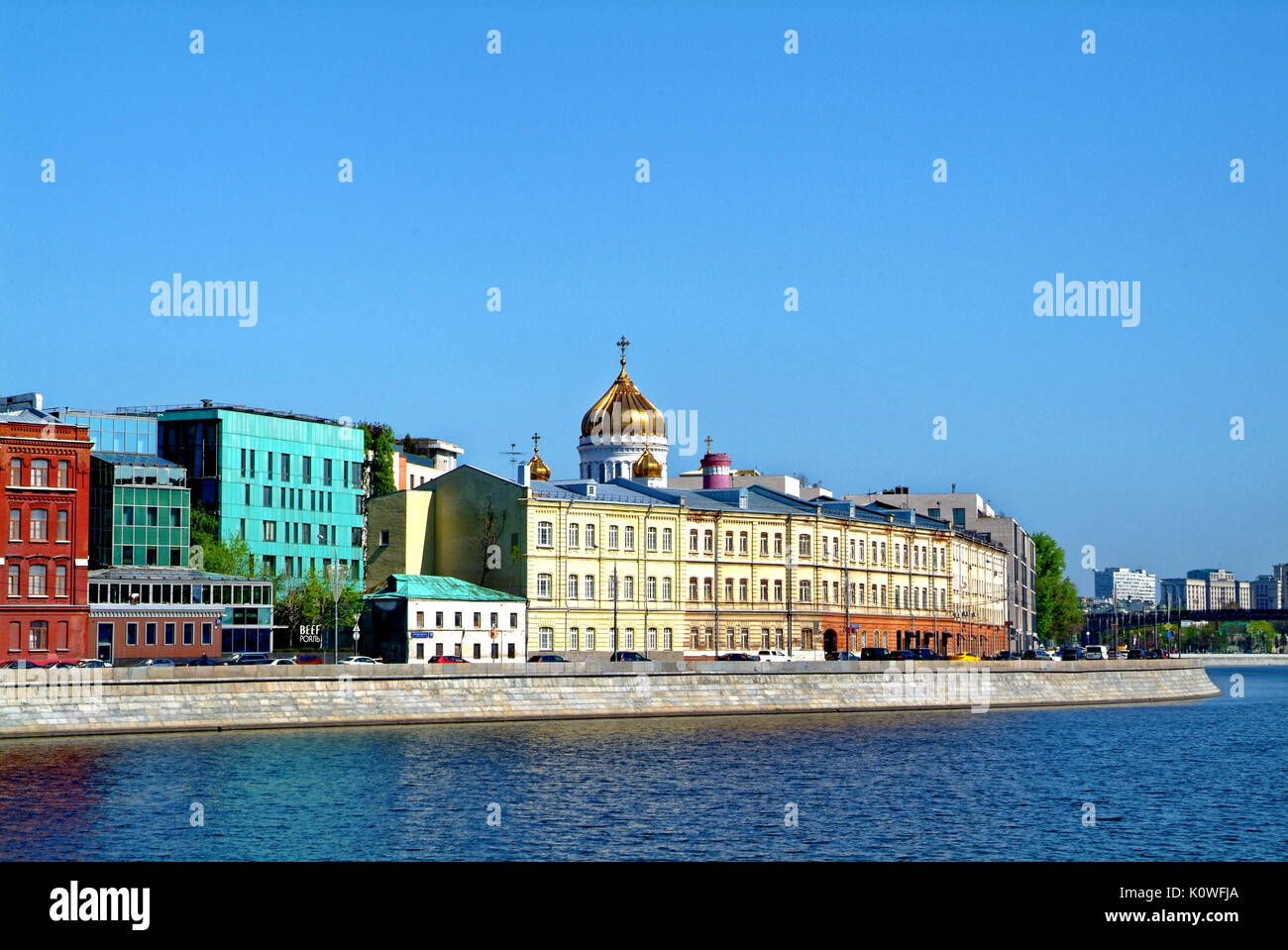 the embankment of the Moscow river in spring, Crimean embankment Stock ...
