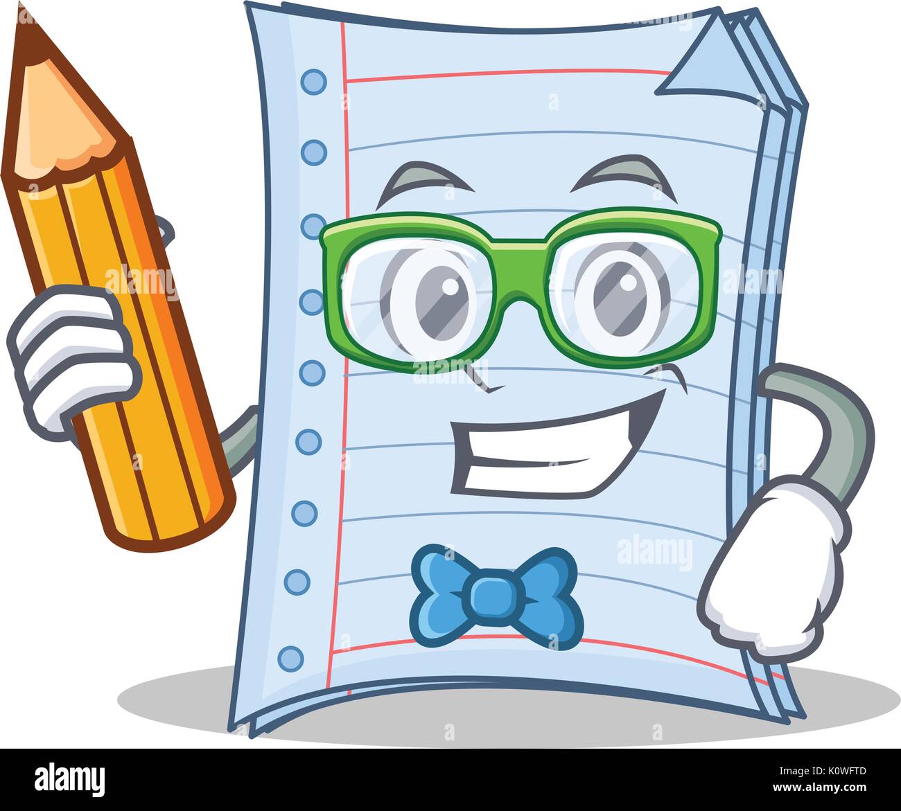 Student with pencil notebook character cartoon style Stock Vector Image ...