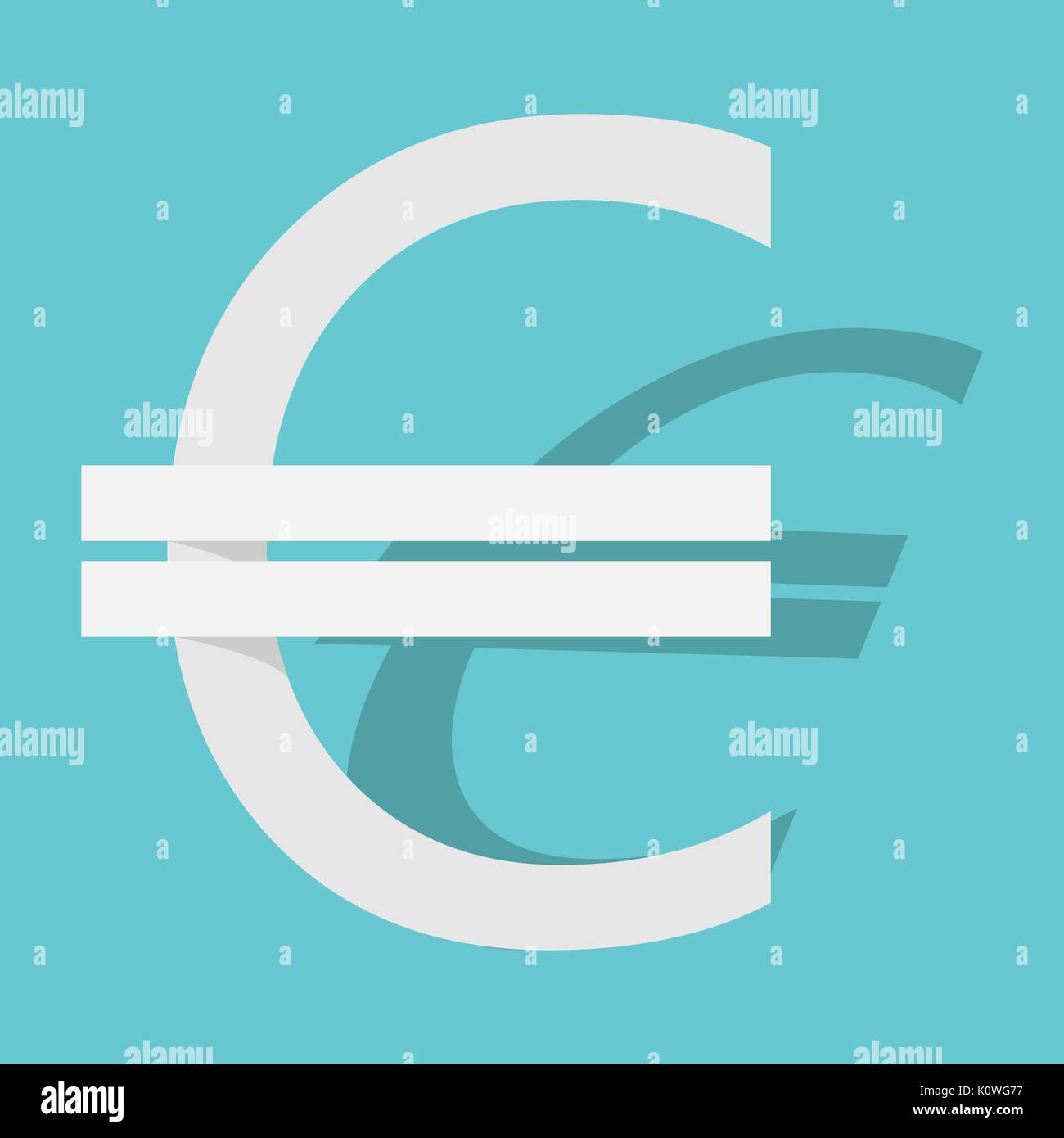 Euro sign on blue background. Vector flat illustration Stock Vector ...