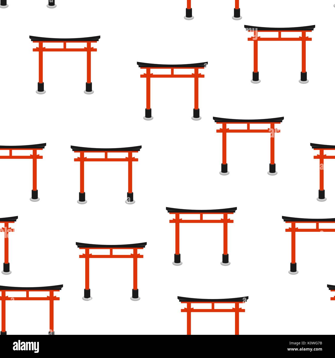 Seamless pattern with torii. Background with japanese national symbols ...