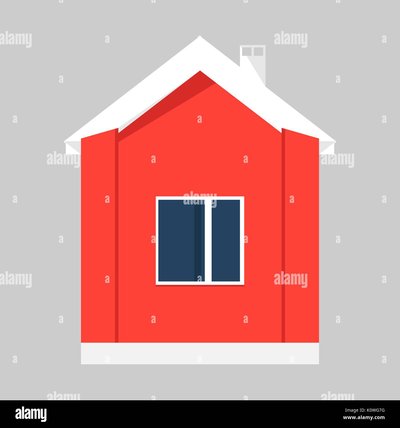 Red house isolated. Flat style vector illustration Stock Vector Image ...