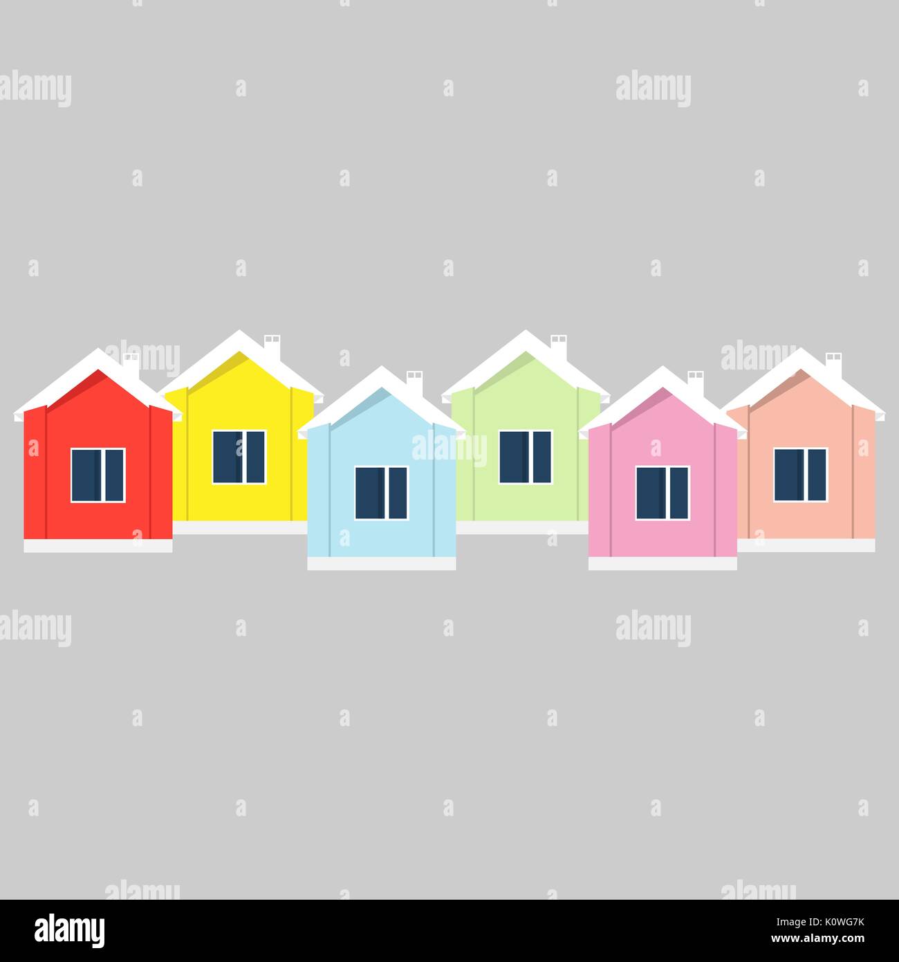 Color houses set.Flat vector illustration Stock Vector Image & Art - Alamy