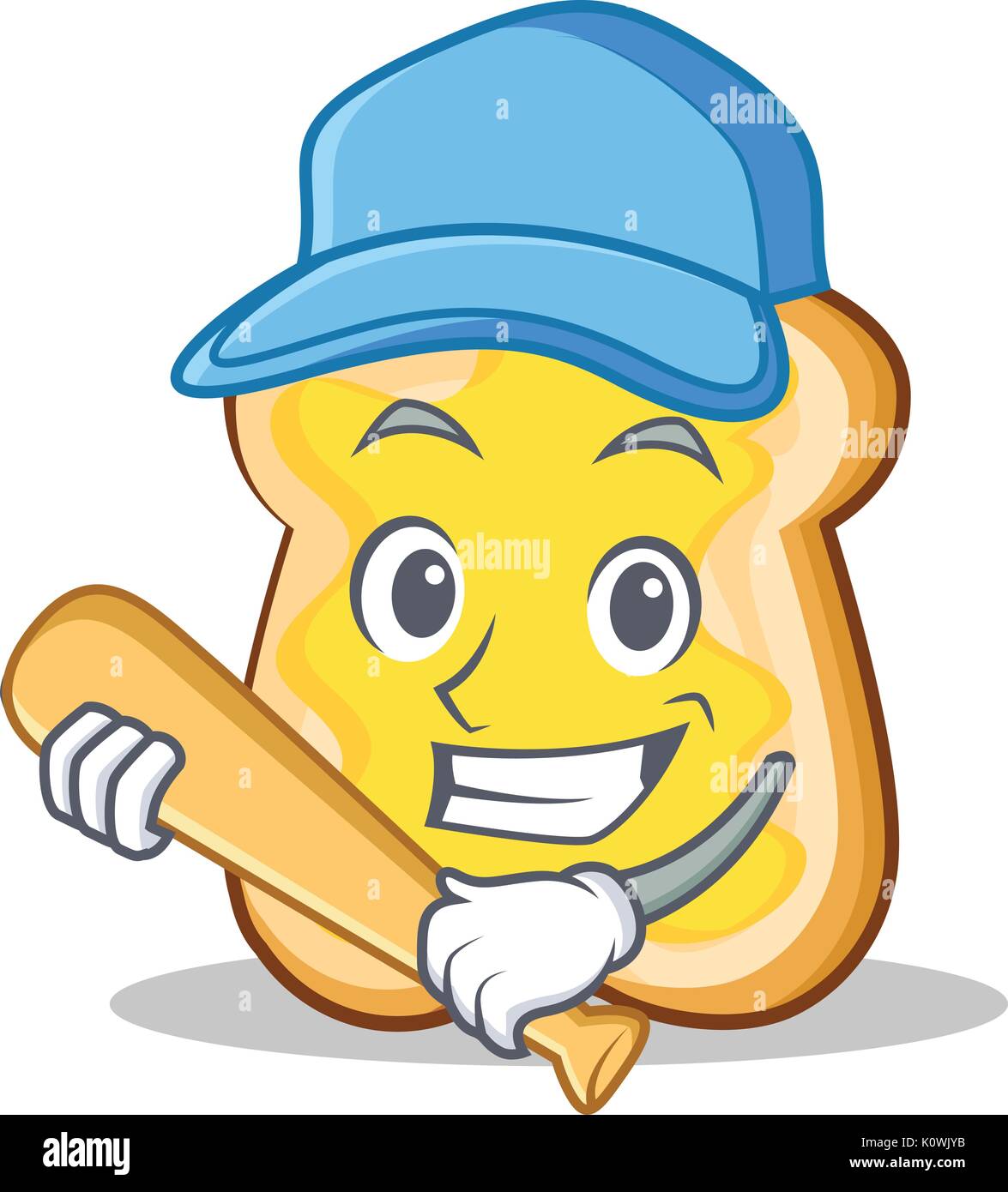 Playing baseball slice bread cartoon character Stock Vector Image & Art ...
