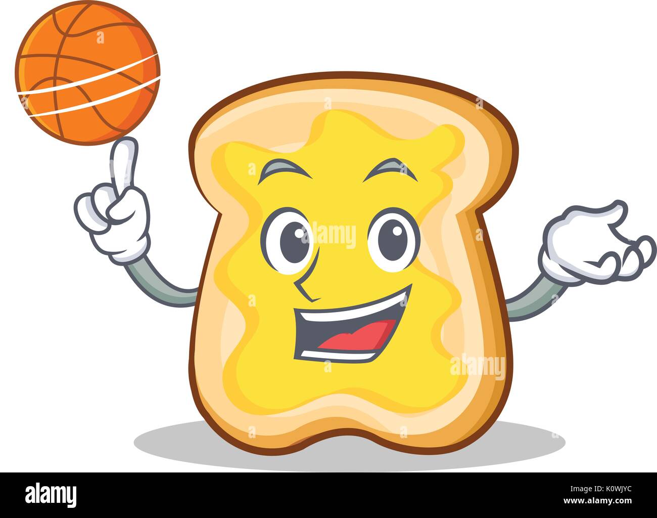 Playing basketball slice bread cartoon character Stock Vector Image ...