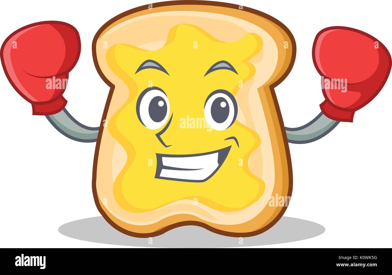 Boxing slice bread cartoon character Stock Vector Image & Art - Alamy