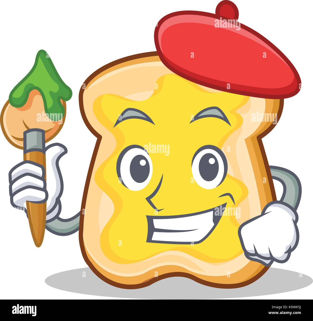 Artist slice bread cartoon character Stock Vector Image & Art - Alamy