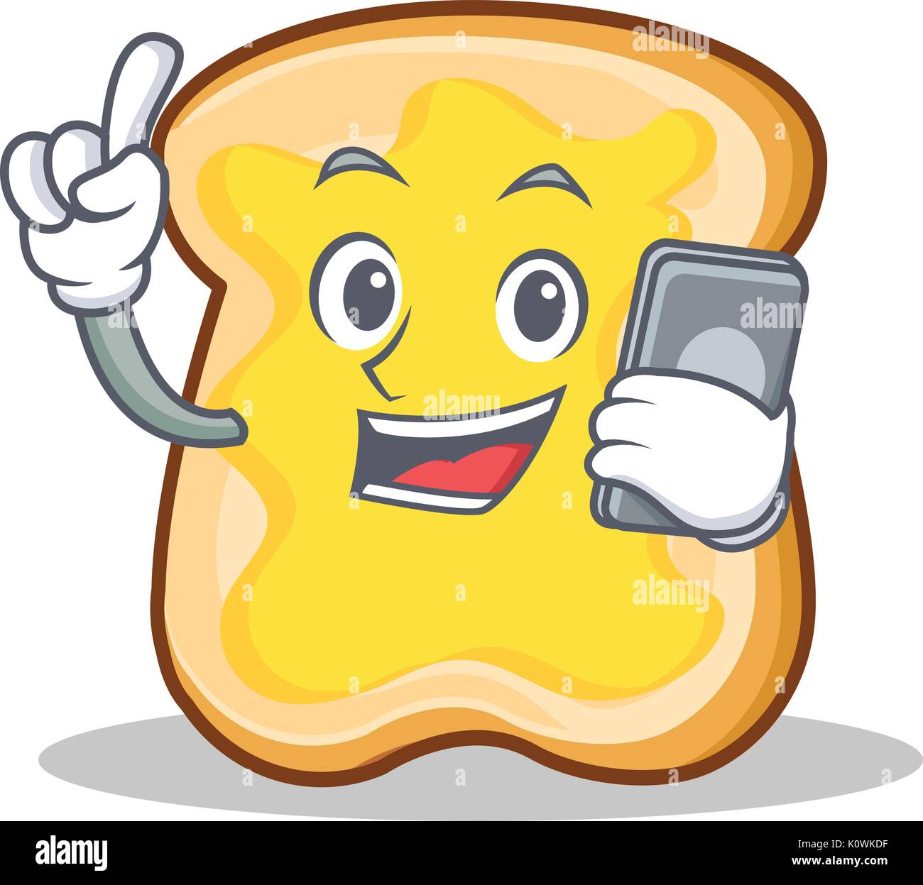 With phone slice bread cartoon character Stock Vector Image & Art - Alamy