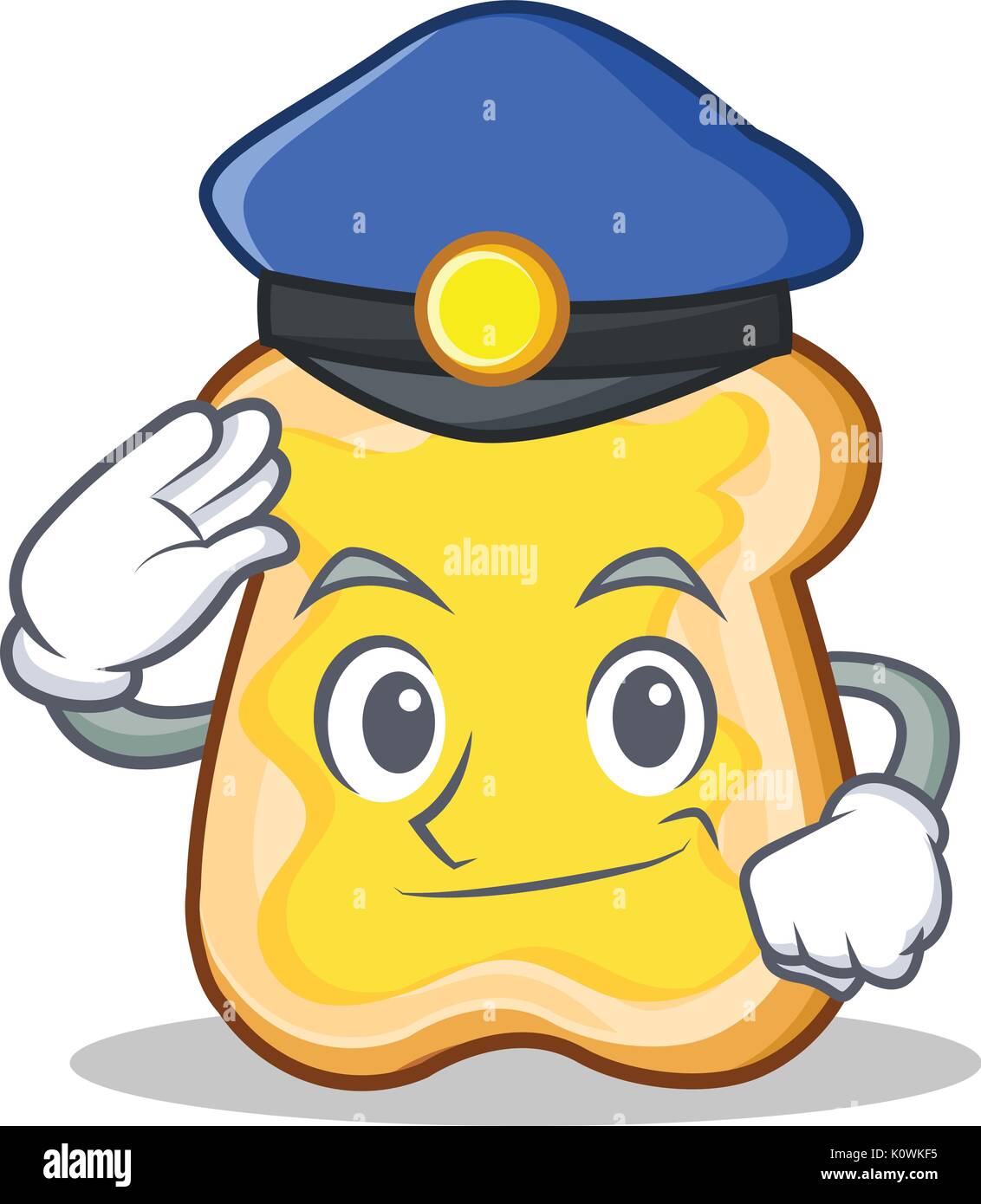Police slice bread cartoon character Stock Vector Image & Art - Alamy