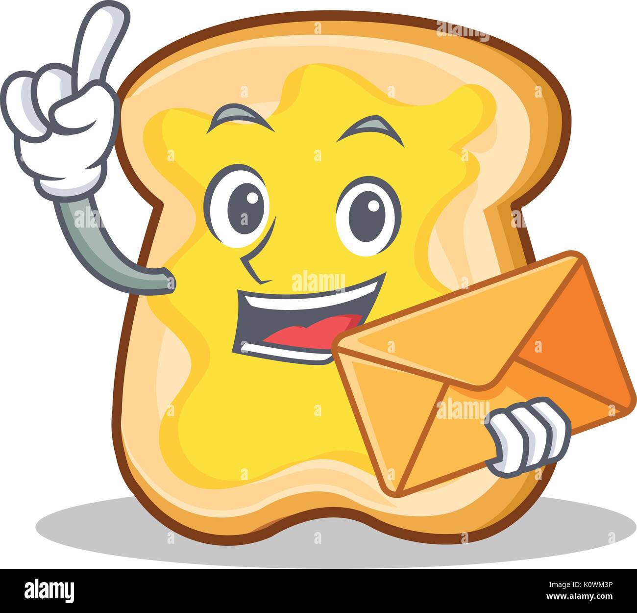 With envelope slice bread cartoon character Stock Vector Image & Art ...