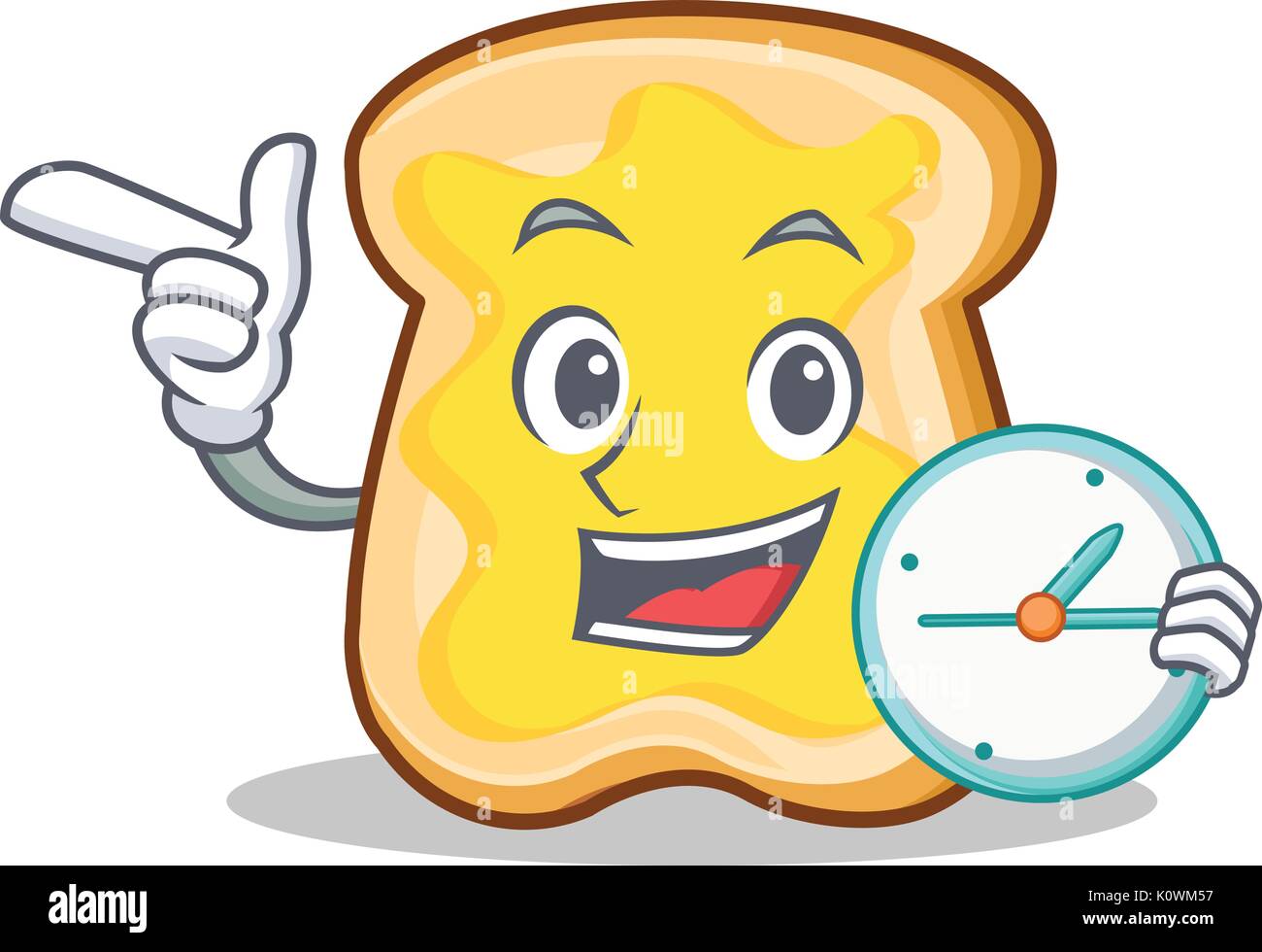 With clock slice bread cartoon character Stock Vector Image & Art - Alamy