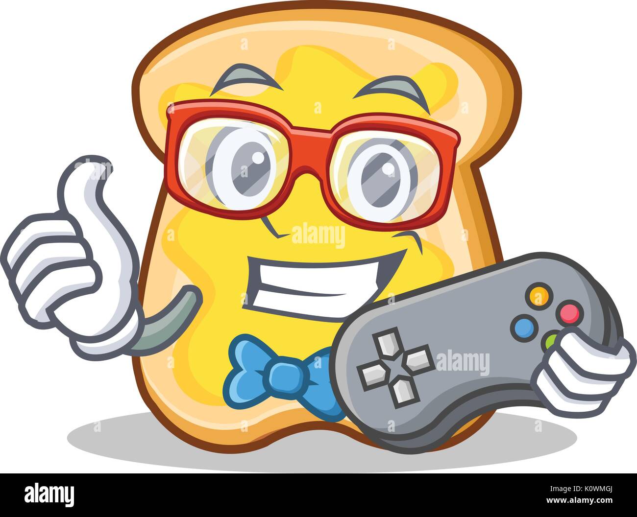 Gamer slice bread cartoon character Stock Vector Image & Art - Alamy