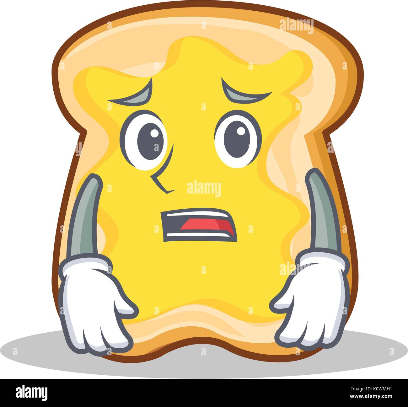 Afraid slice bread cartoon character Stock Vector Image & Art - Alamy