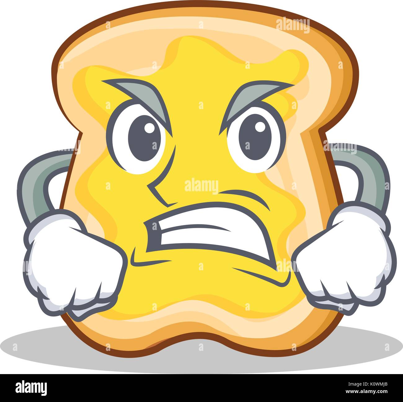 Angry slice bread cartoon character Stock Vector Image & Art - Alamy