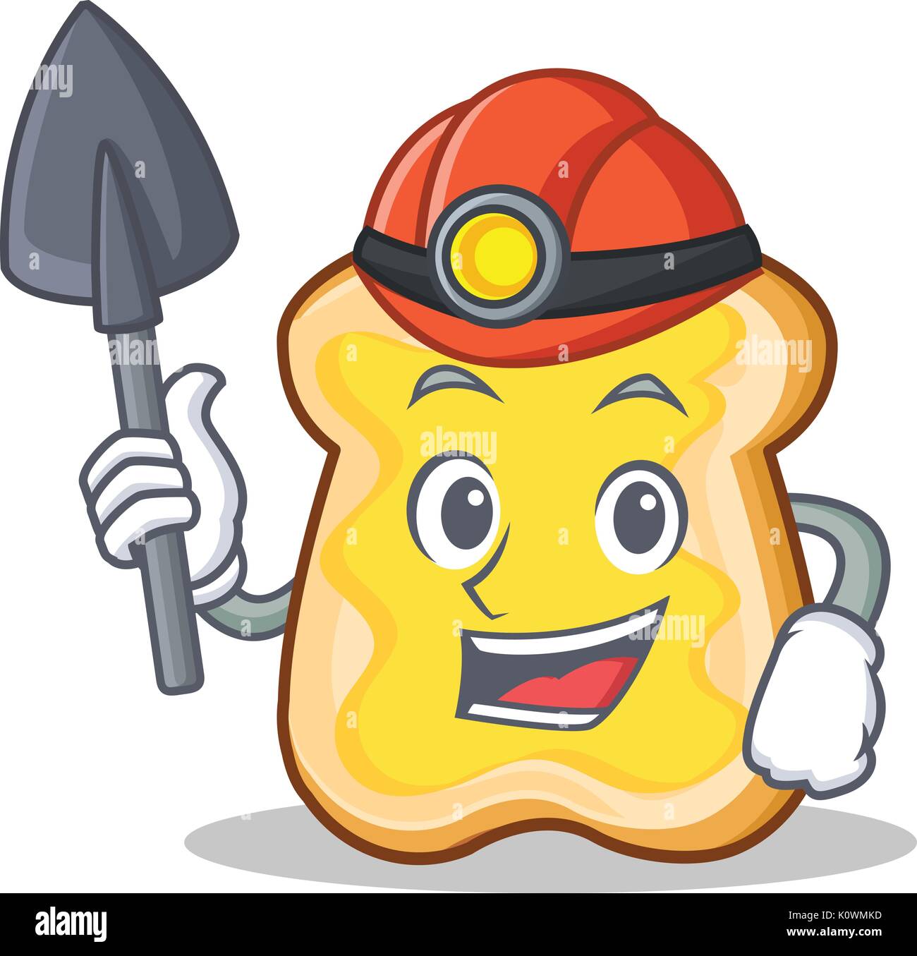 Miner slice bread cartoon character Stock Vector Image & Art - Alamy