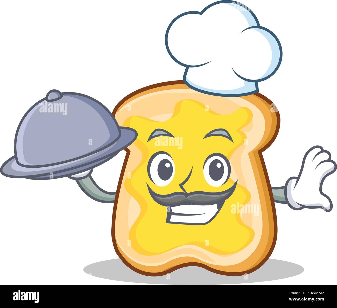 Chef with food slice bread cartoon character Stock Vector Image & Art ...