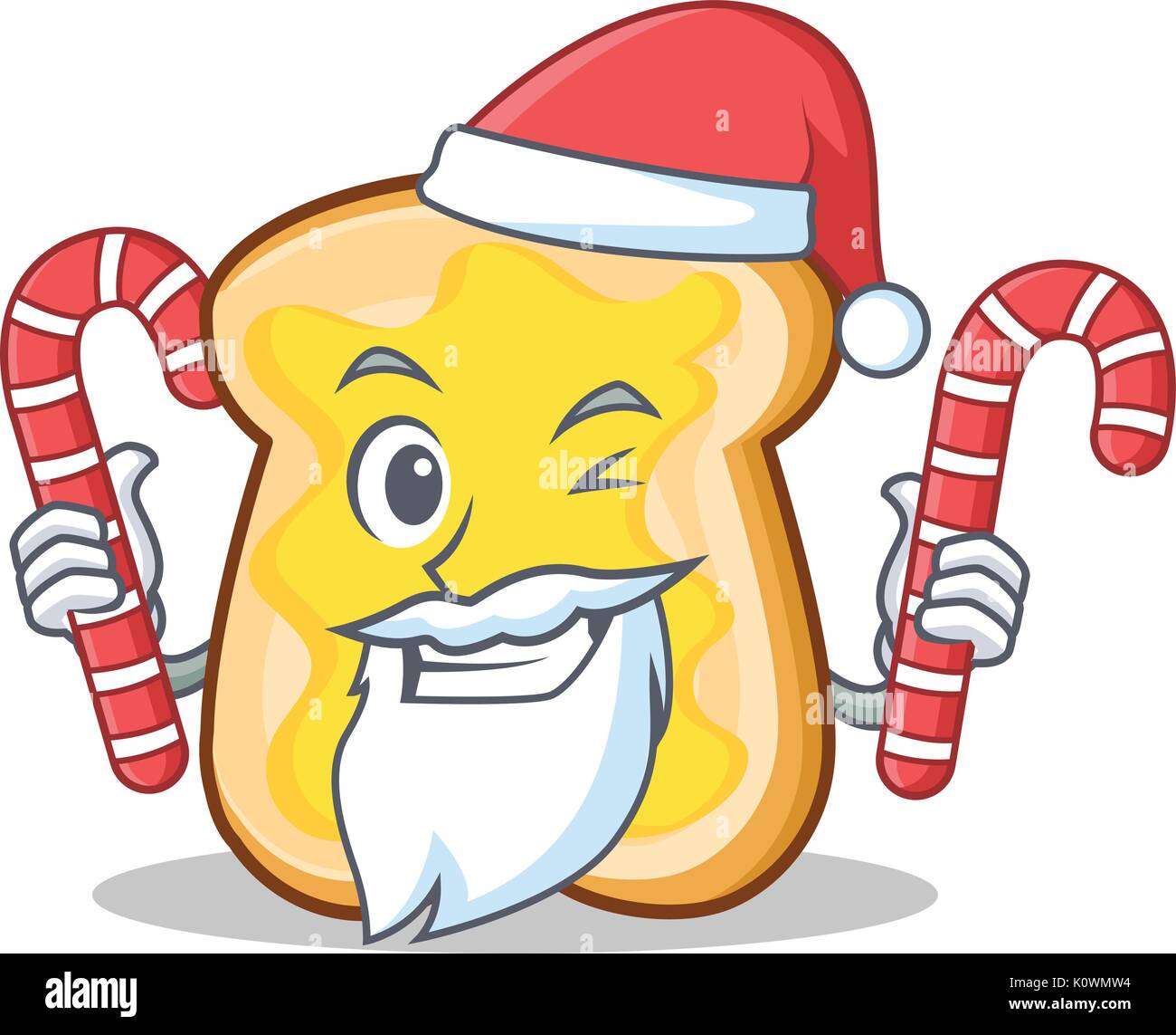 Santa with candy slice bread cartoon character Stock Vector Image & Art ...