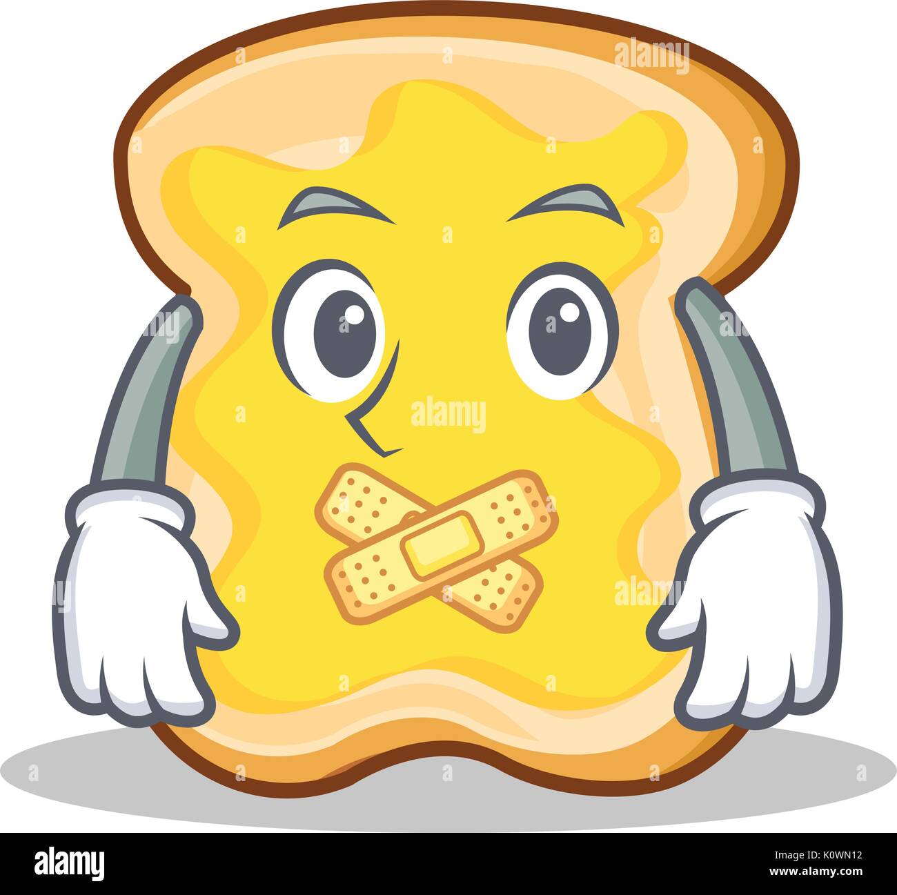 Silent slice bread cartoon character Stock Vector Image & Art - Alamy