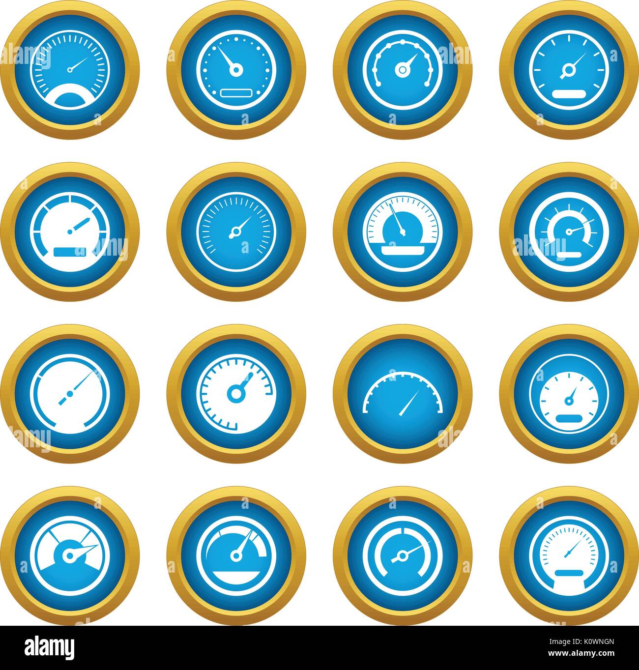 Speedometer icons blue circle set Stock Vector Image & Art - Alamy