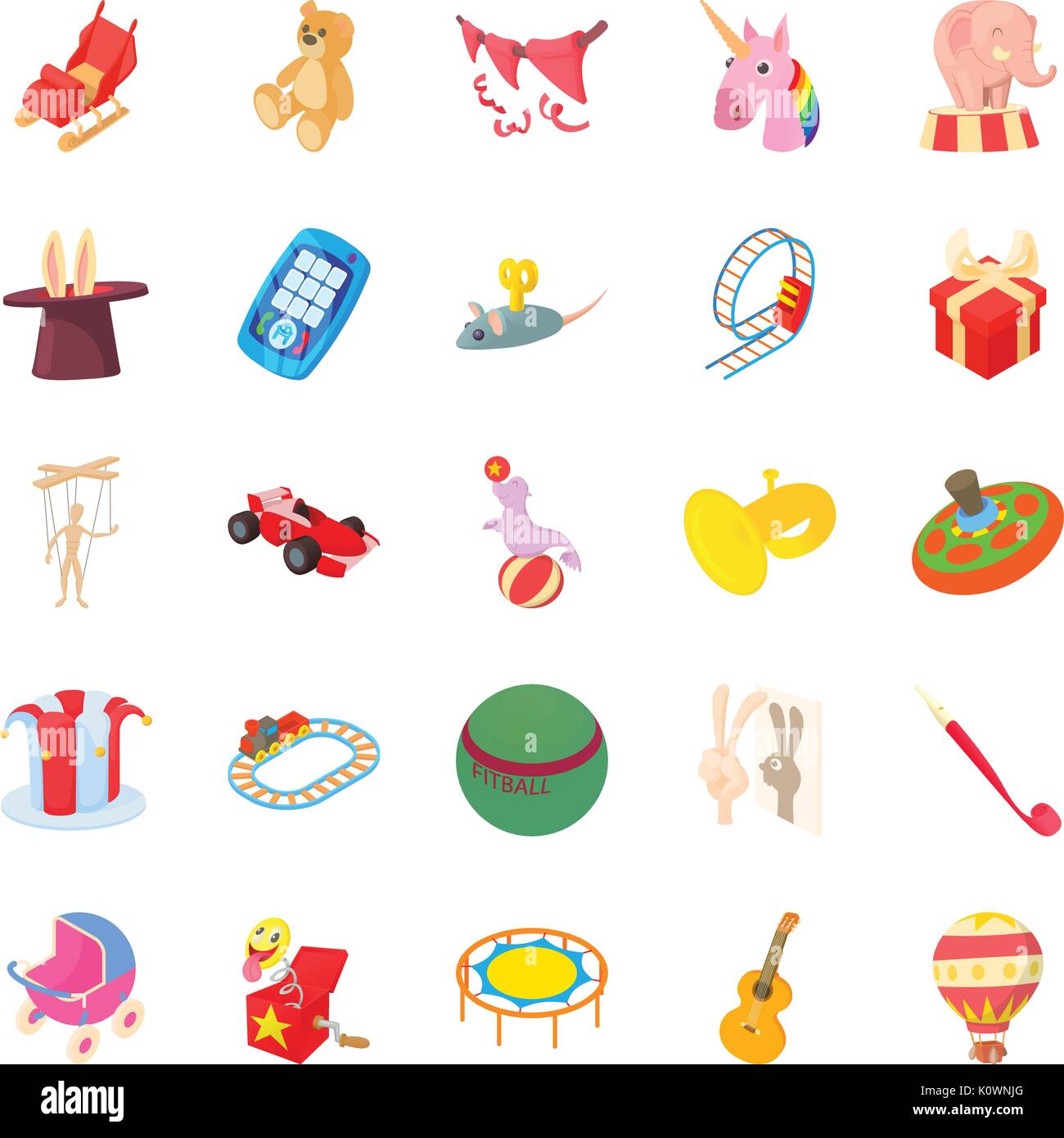 Entertainment for kid icons set, cartoon style Stock Vector Image & Art ...