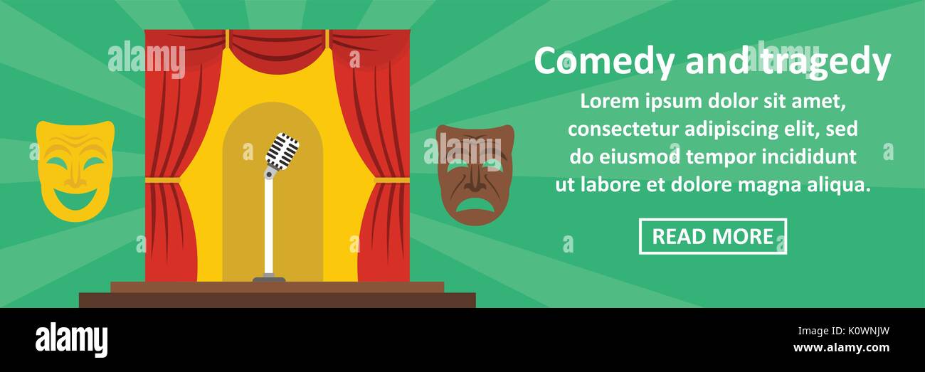 Comedy and tragedy banner horizontal concept Stock Vector Image & Art ...