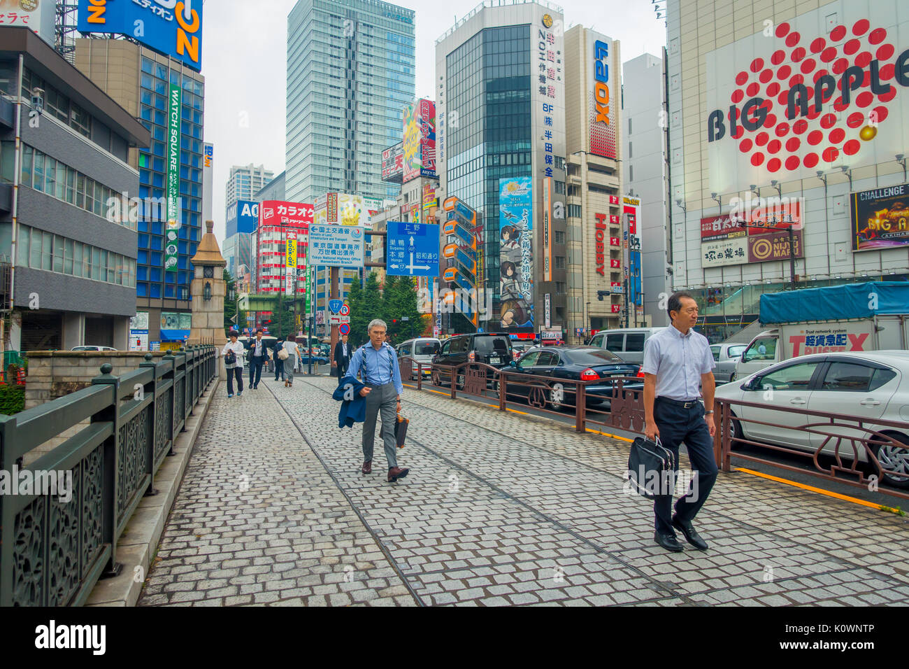 TOKYO, JAPAN JUNE 28 - 2017: Unidentified people walking in Akihabara ...