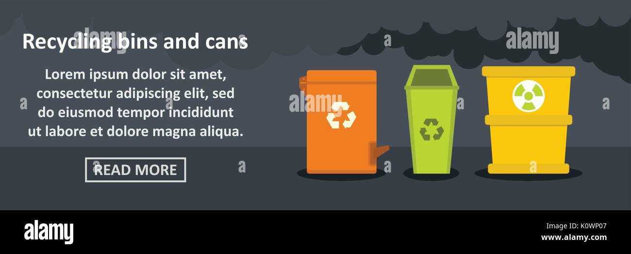 Recycling bins and cans banner horizontal concept Stock Vector Image ...