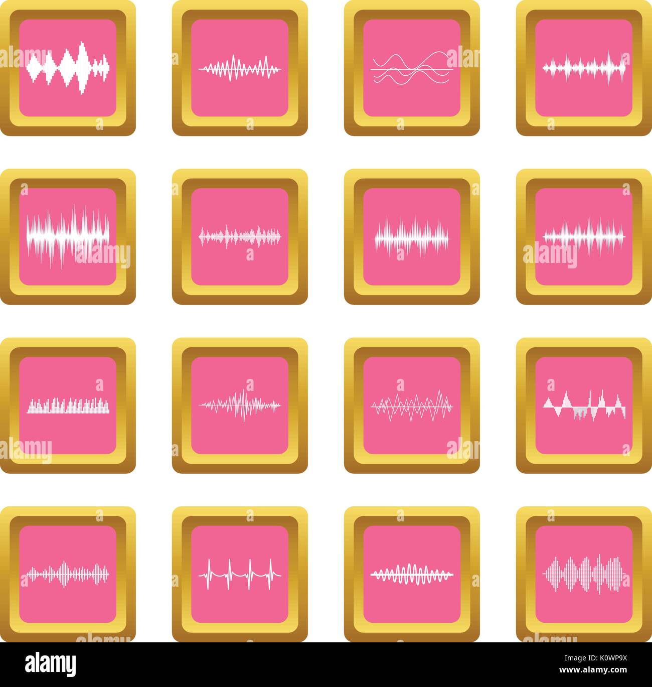 Sound wave icons pink Stock Vector Image & Art - Alamy