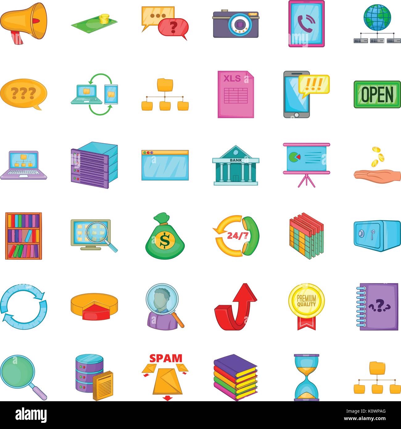 Server icons set, cartoon style Stock Vector Image & Art - Alamy